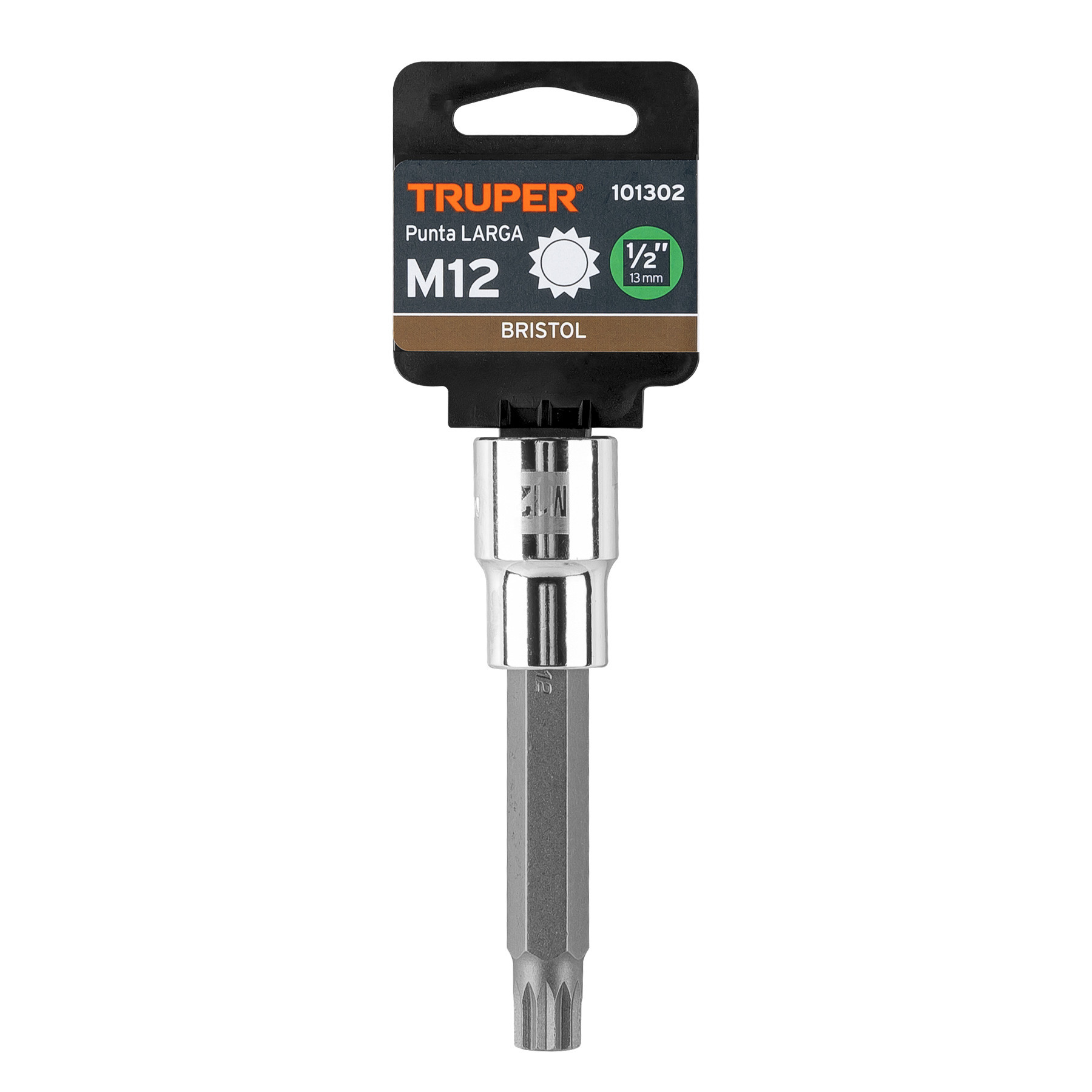 Dado punta larga bristol M12, cuadro 1/2 , Truper, Truper, 101302