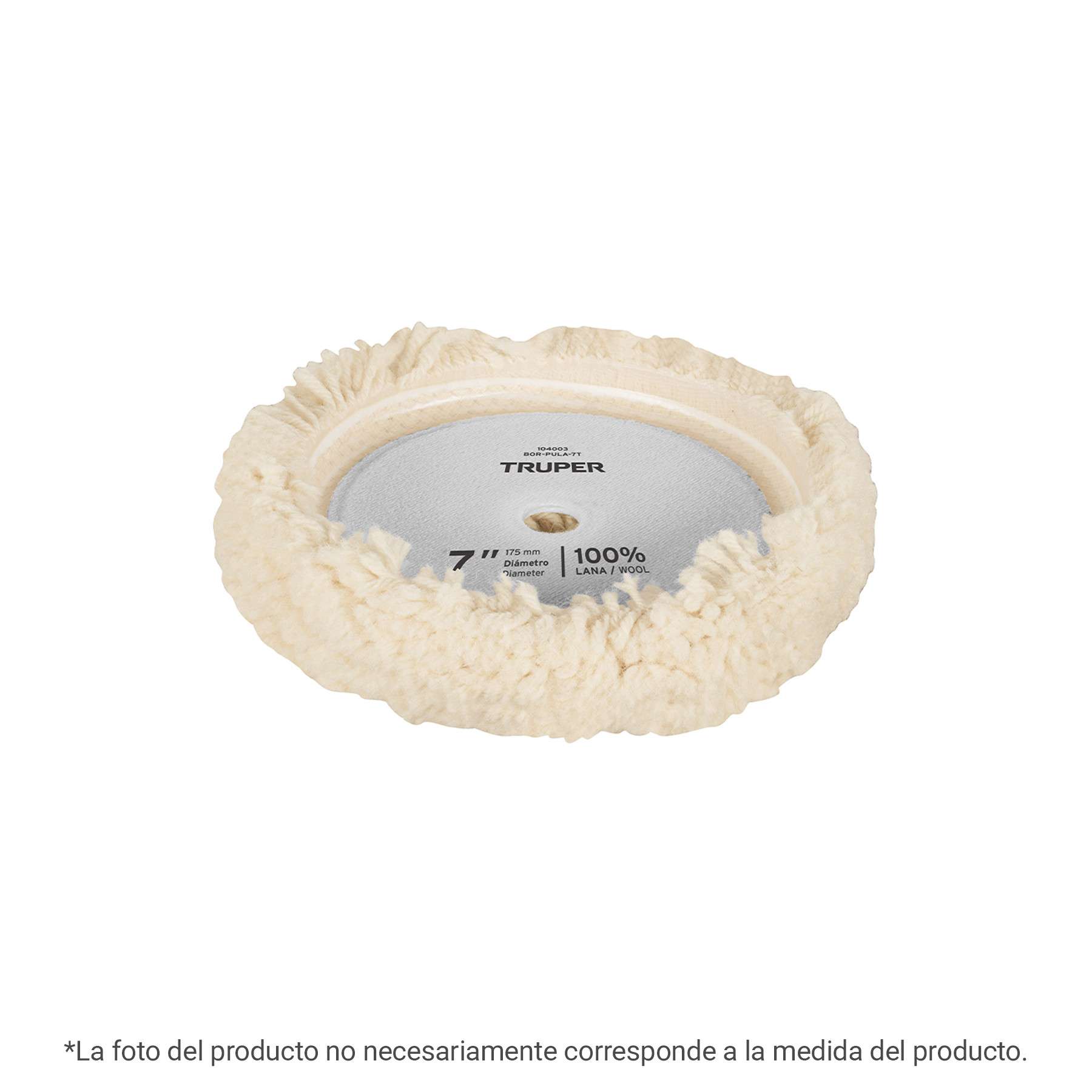 Borla p/pulir de lana trenzada de 8 hook and loop, TRUPER, Herramientas ...