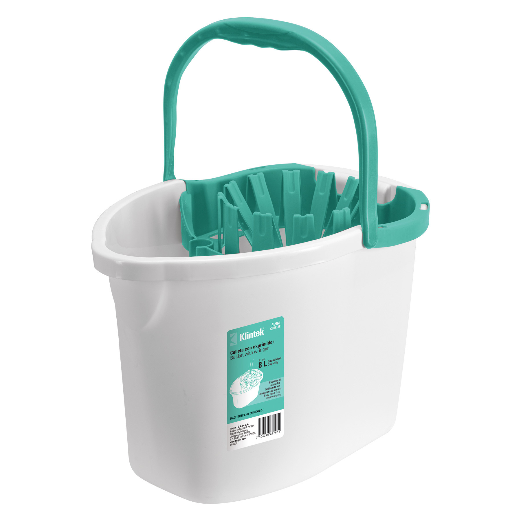 Cubeta plástica con exprimidor, 8L Klintek, Klintek, 55961