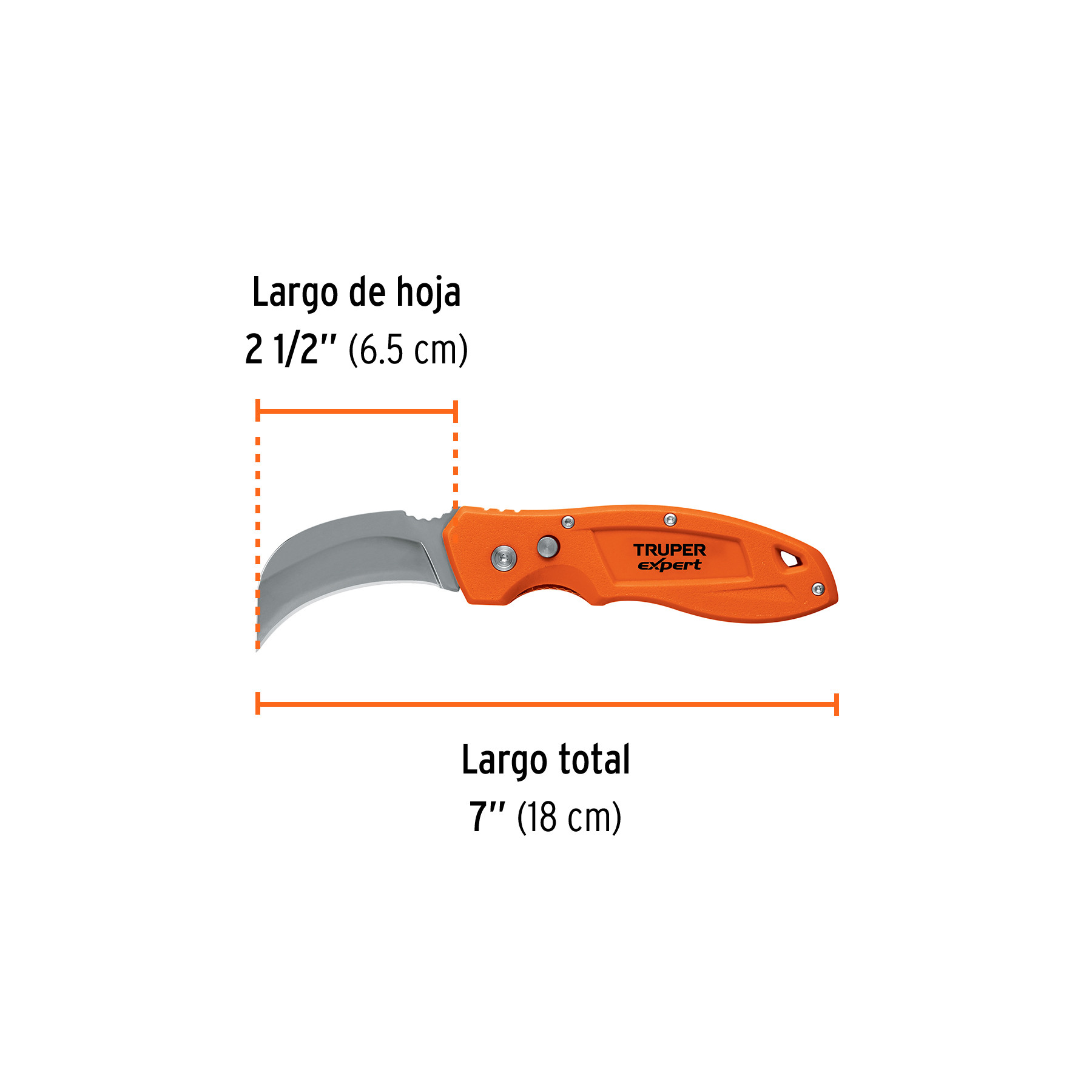 Cuchillo abatible 7 para linóleo con mango de nylon, Expert, Truper, 12725