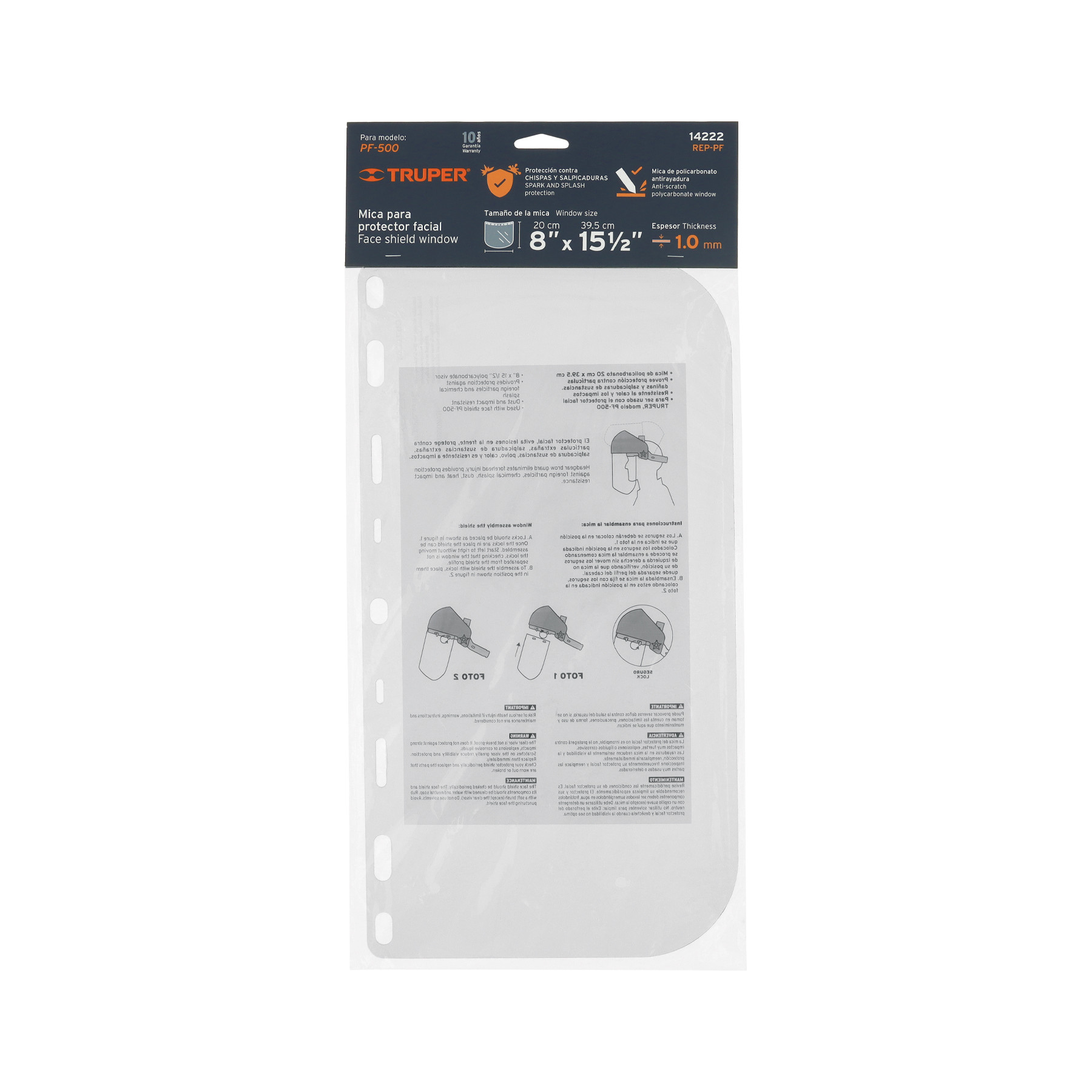 Repuesto para protector facial PF-500, Truper, Protectores Faciales, 14222