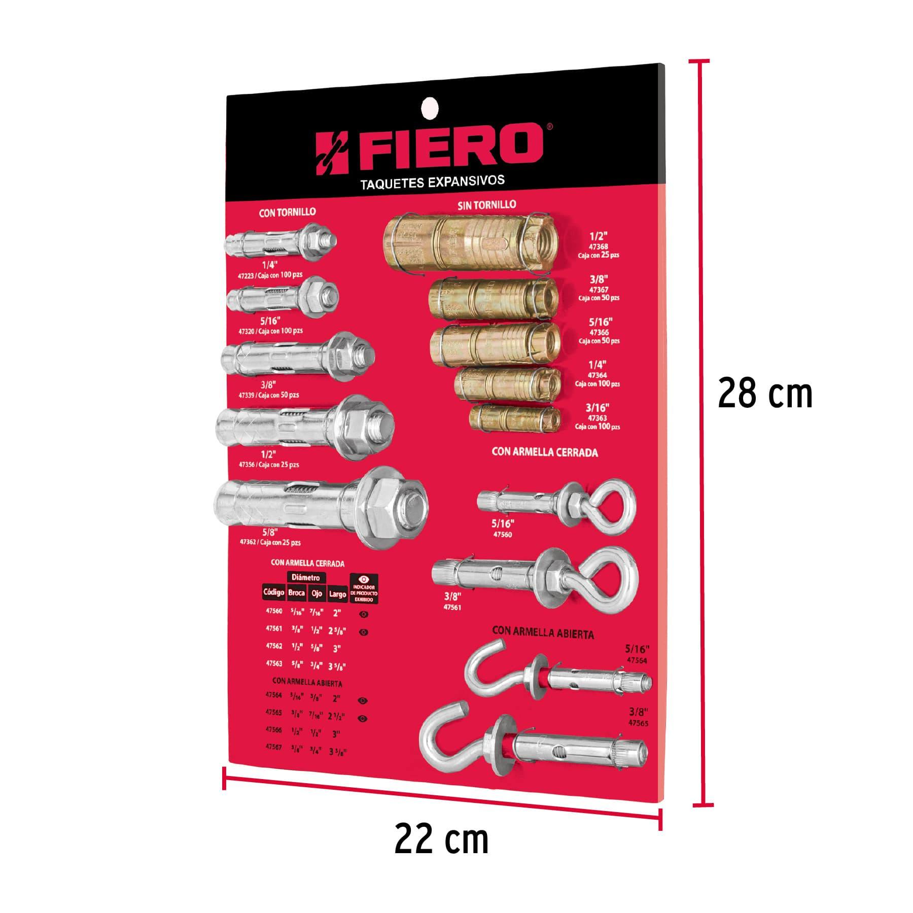 Exhibidor FIERO de taquetes expansivos, Fiero, 55974