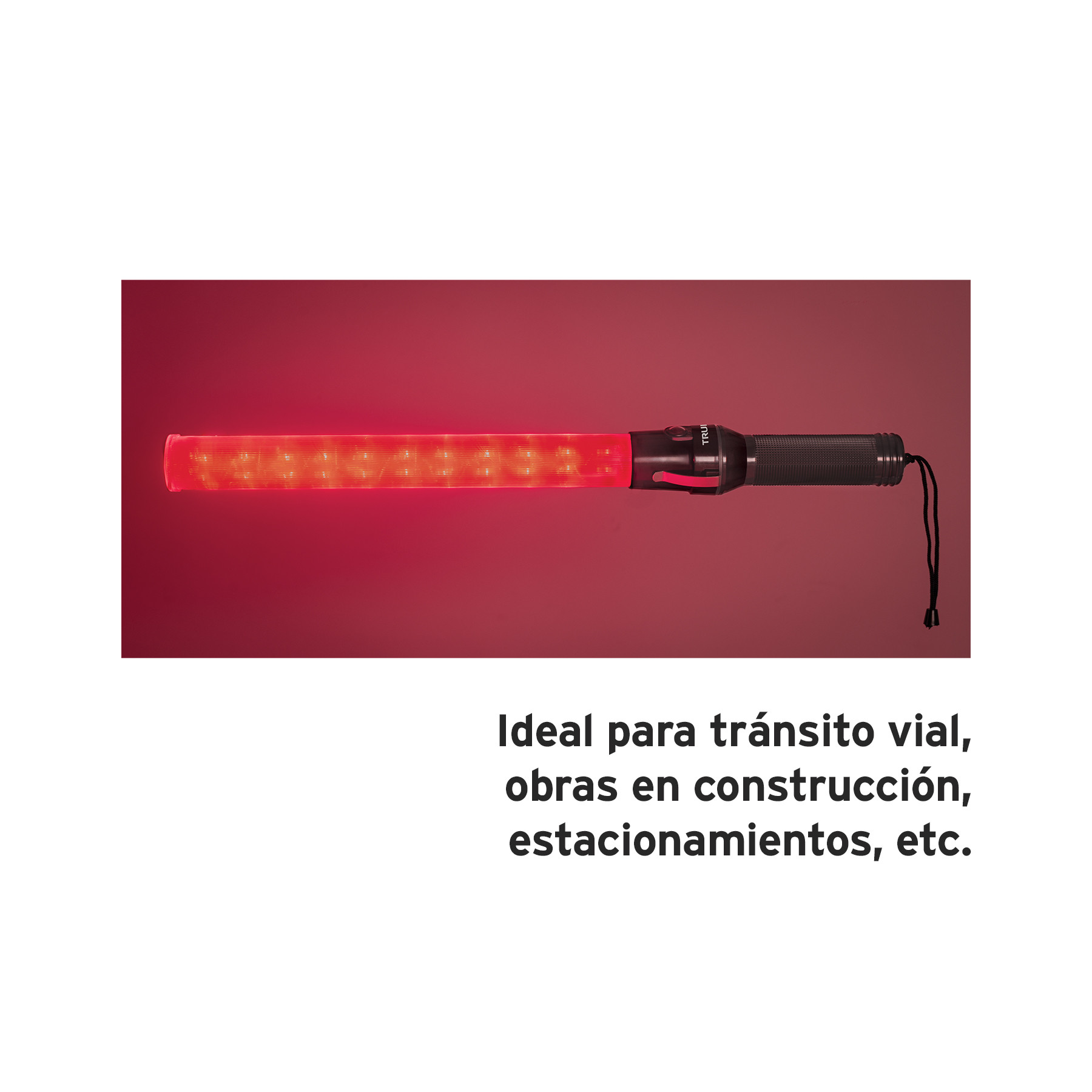 Bastón luminoso de 53 cm con luz LED y clip para cinturón ...