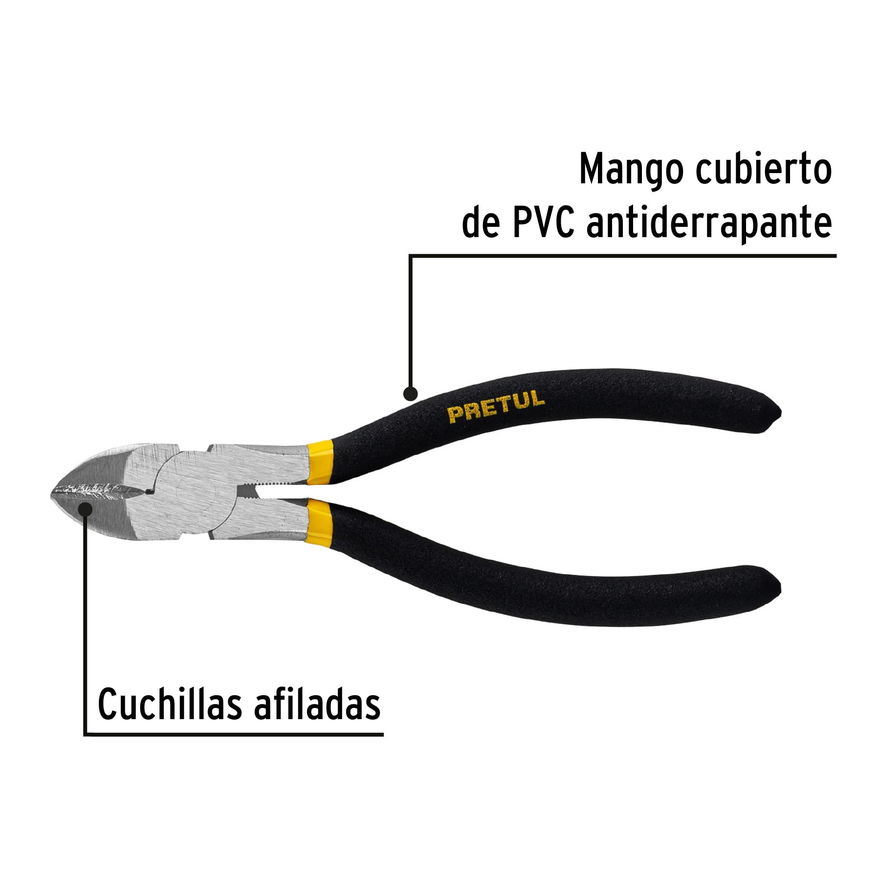 Pinza de corte diagonal 6 mango de vinil, a granel, Pretul, Pretul, 28159