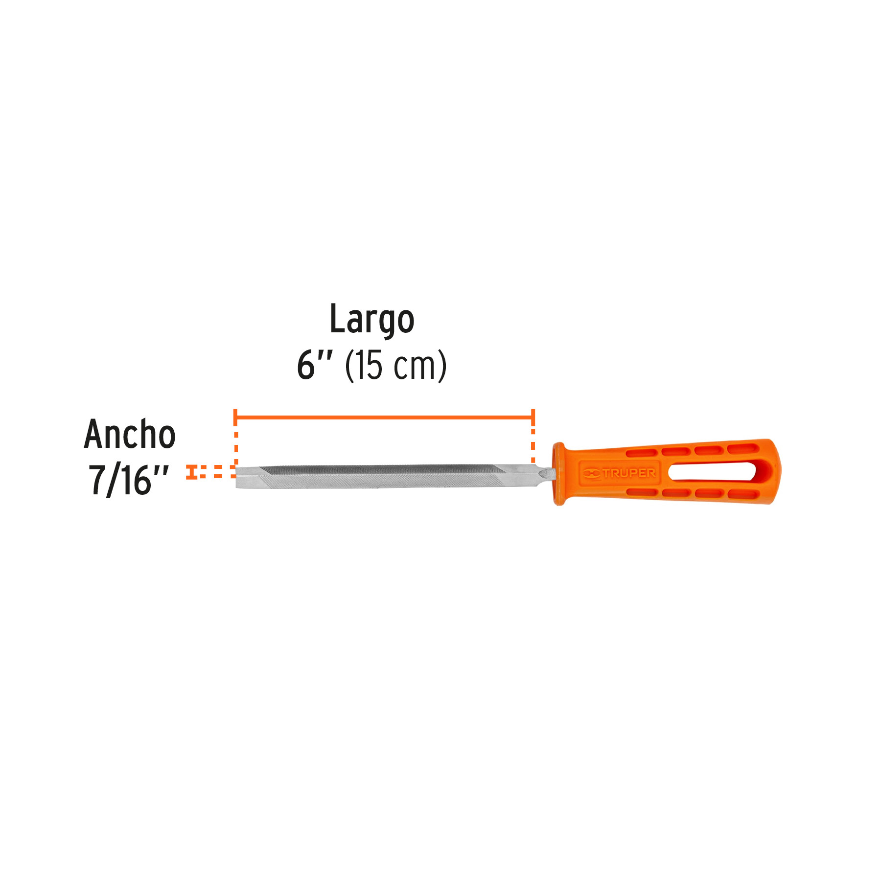 Lima triángulo pesado 6 , 34 dpp, con mango, TRUPER, Limas Con Mango, 19679