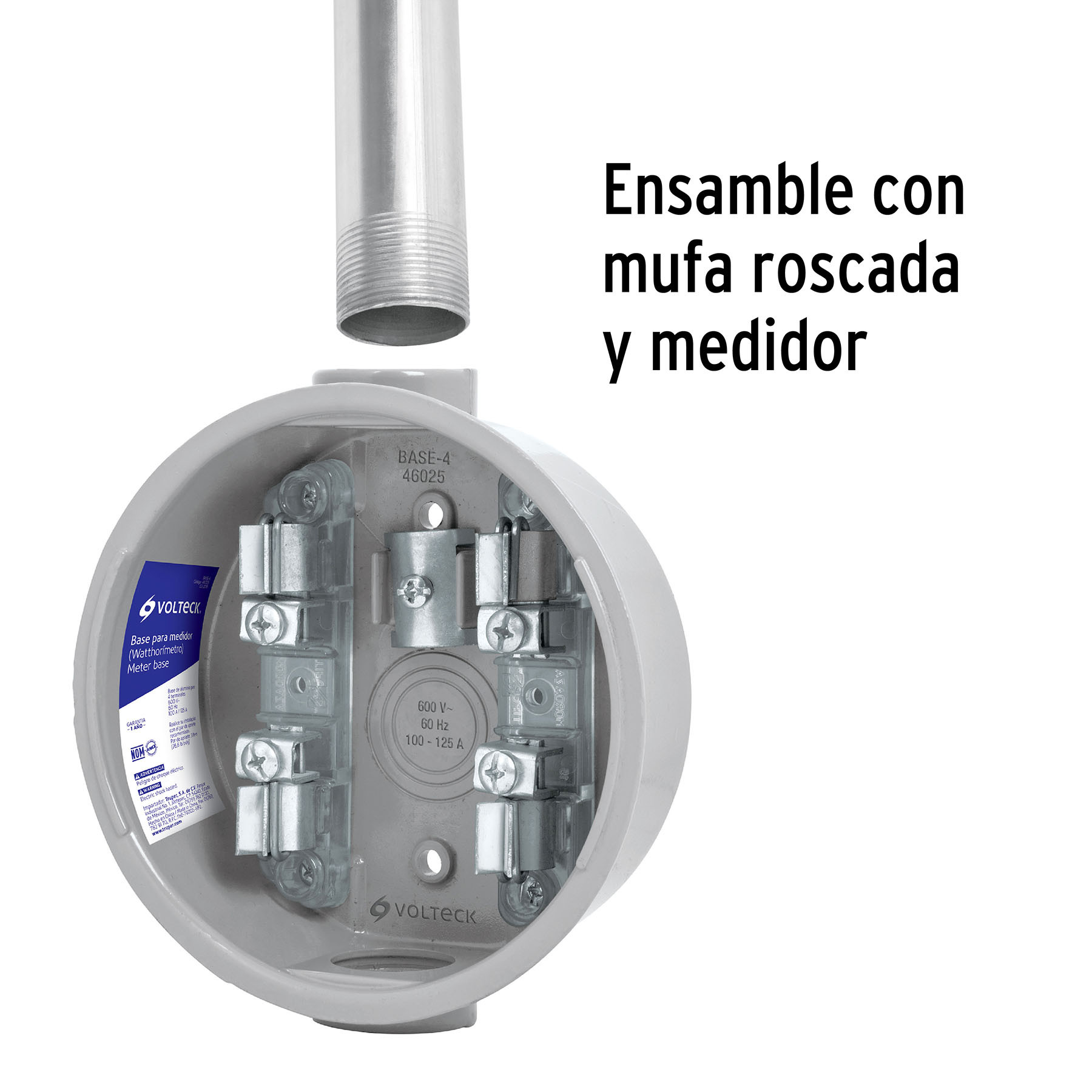Tubo Conduit 1 1/4 para mufa, pared gruesa (0.9 mm), 1.5 m, Volteck, 47389