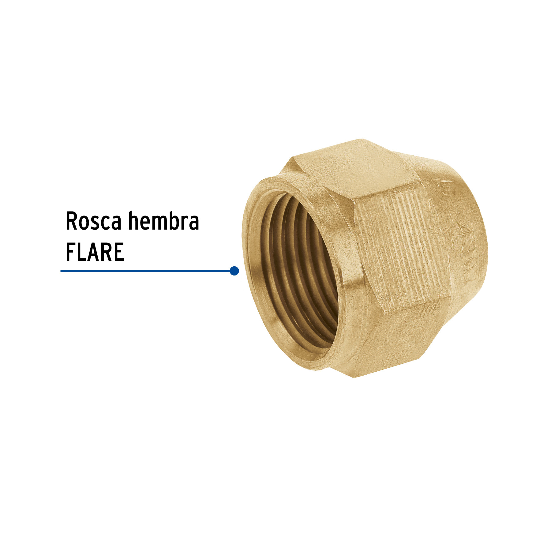 Tuerca cónica reducida de latón 1/2 x 3/8 , FOSET, Foset, 43073