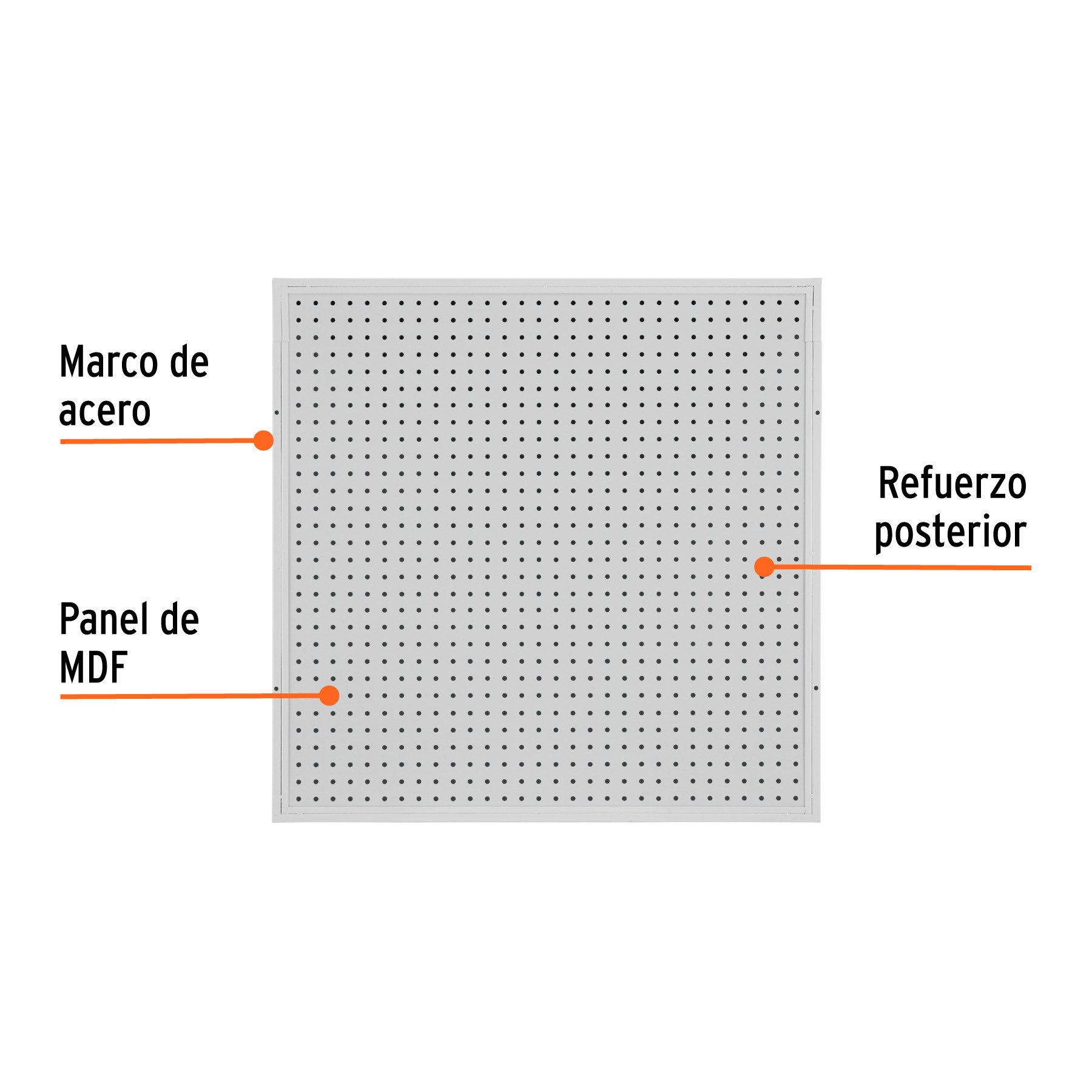 Panel perfocel 80 x 80 cm, TRUPER, Truper, 59989