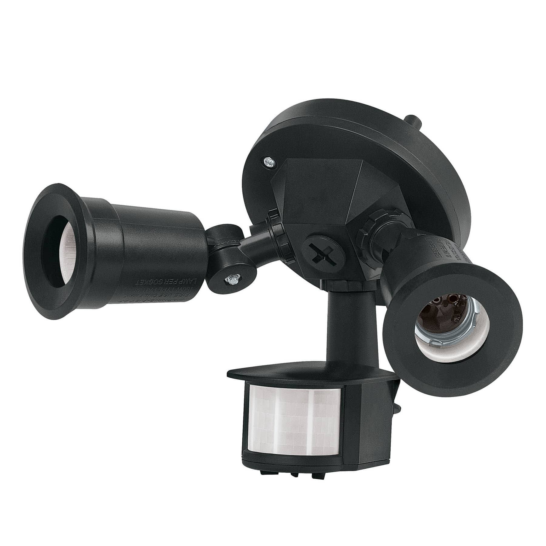 Arbotante negro c/sensor movimiento, lámparas no incluidas, Arbotantes ...