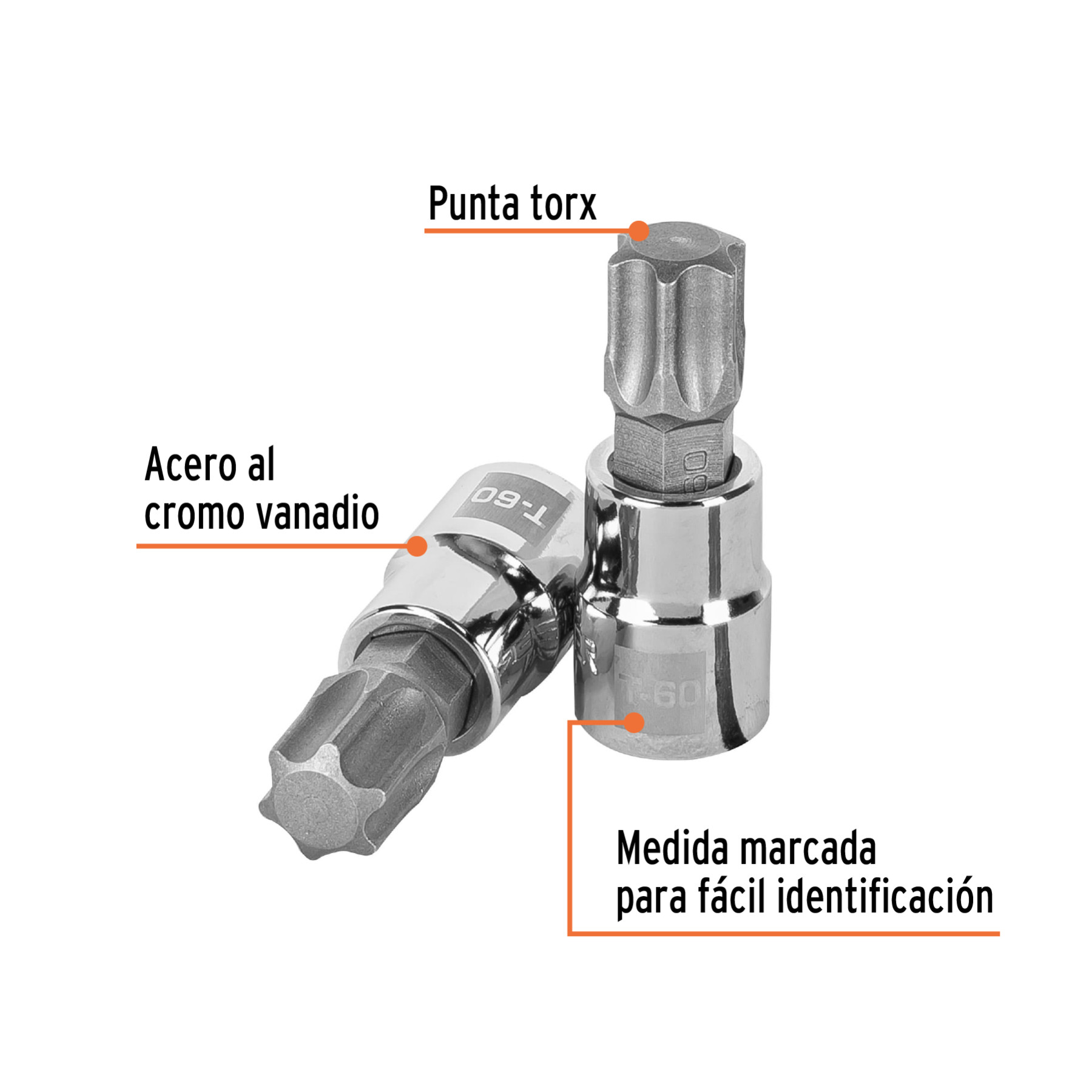 Dado punta torx T-60, cuadro 3/8 , Truper, Truper, 13578