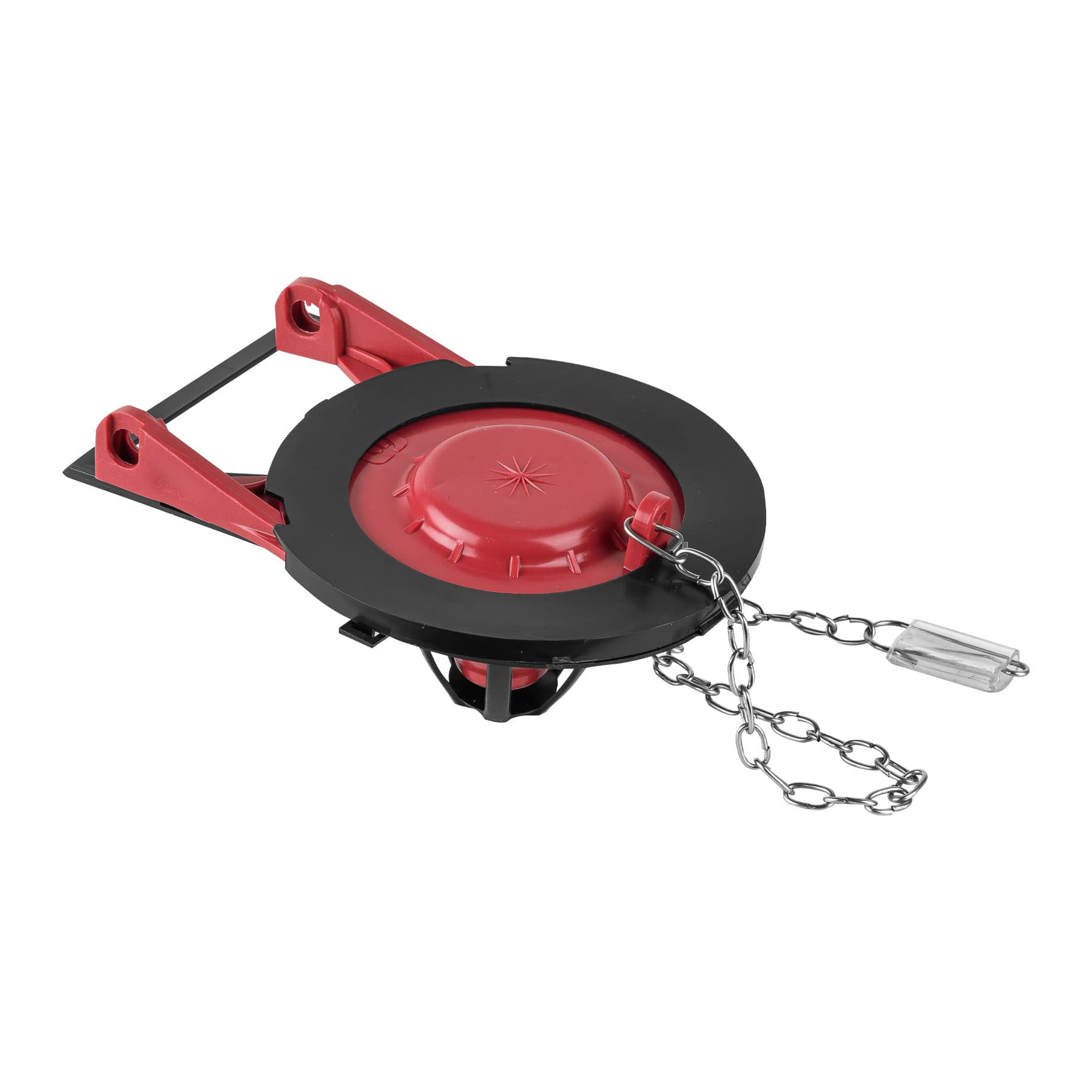Sapo 3 para WC, silicona, rojo, cadena inox, Foset, Foset, 40173