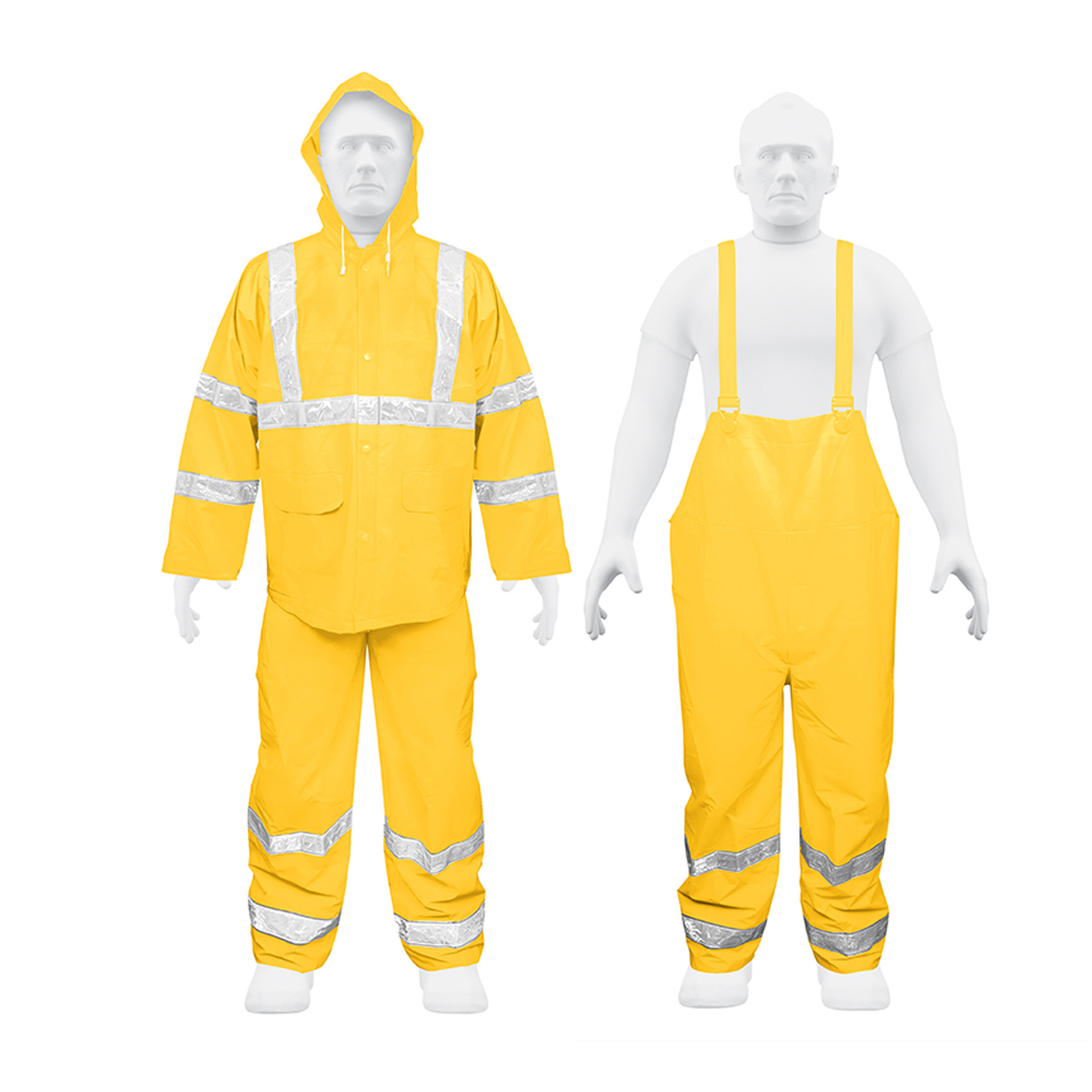 Conjunto impermeable doble capa amarillo con reflejante, G, Truper, 18417