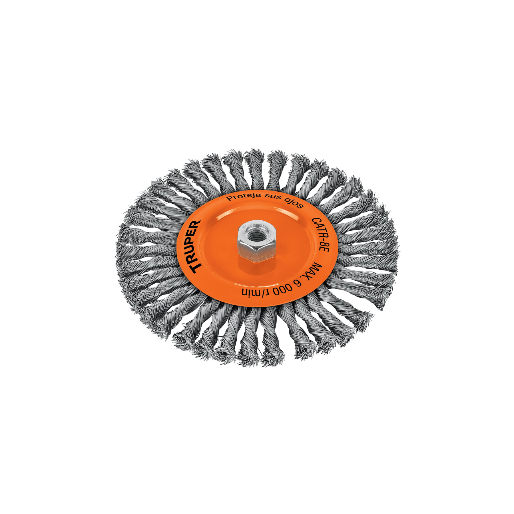 Carda circular 8 alambre trenzado, eje 5/8 -11, TRUPER, 17528
