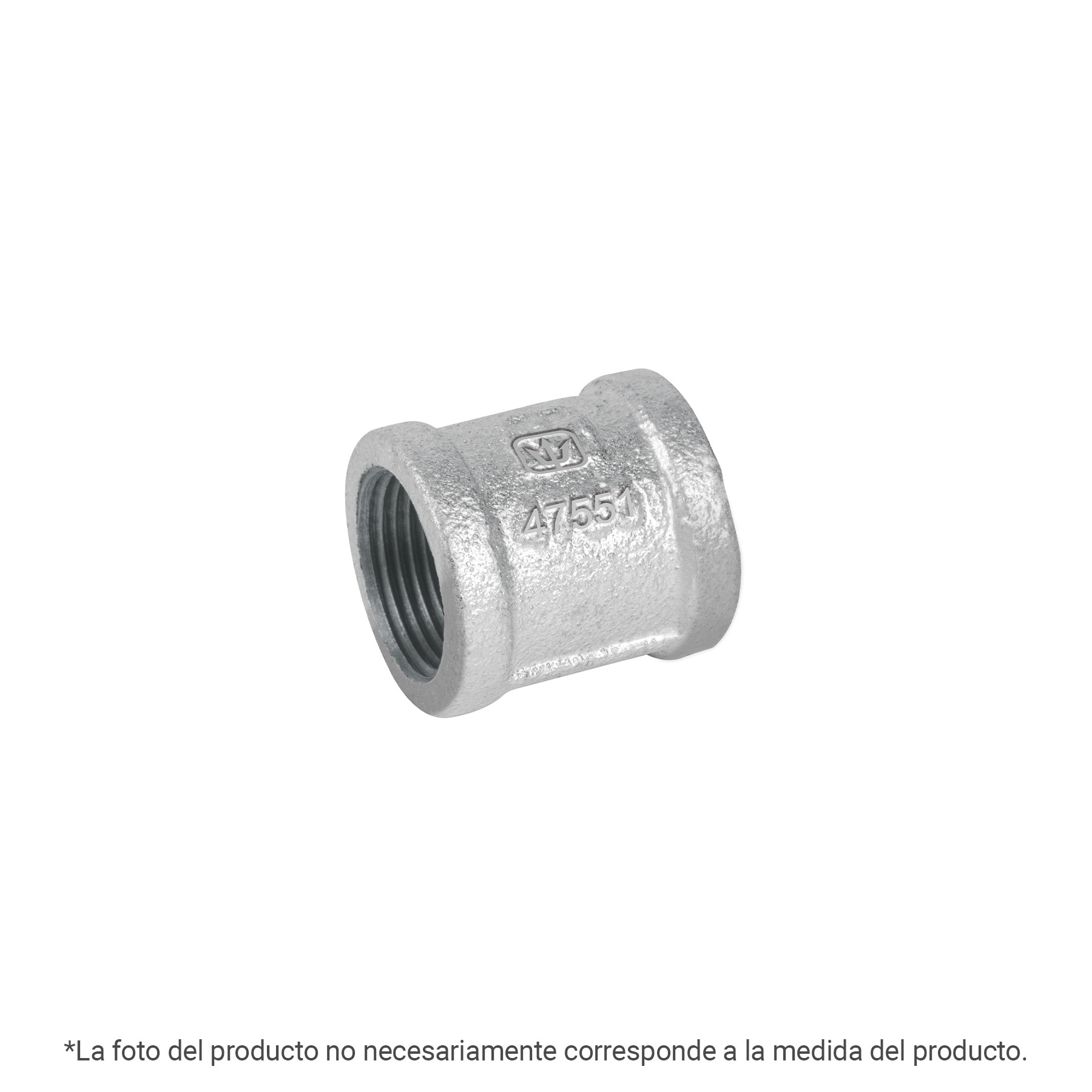Cople reforzado de acero galvanizado de 1/4 , FOSET, Acero, 43965