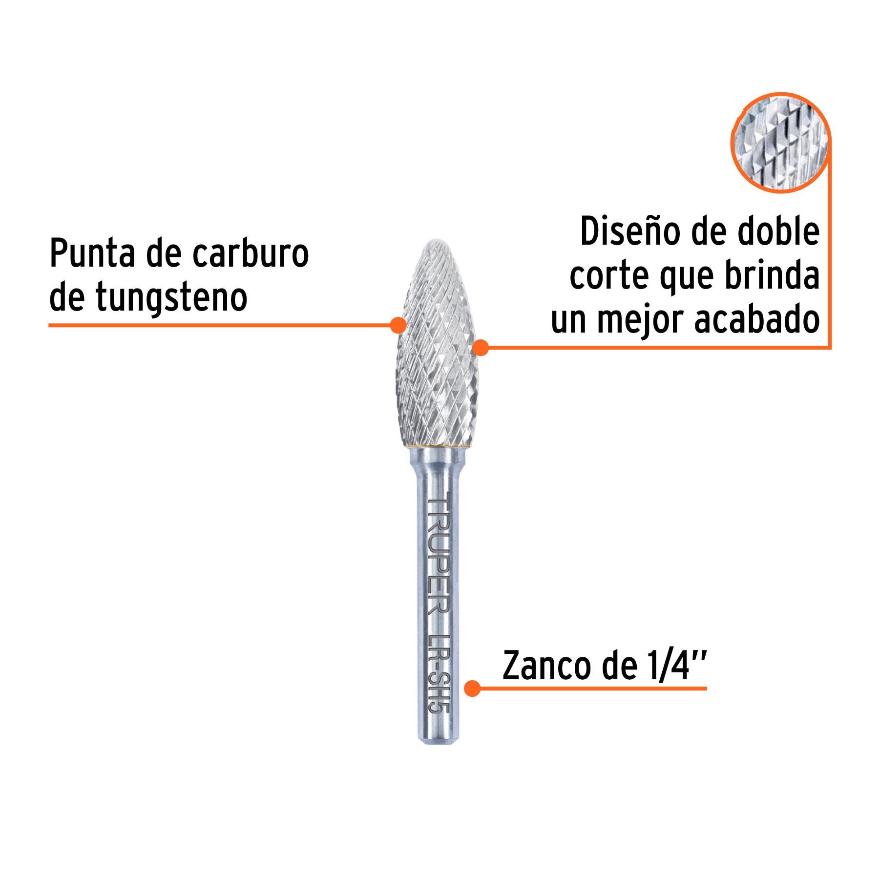 Lima rotativa punta flama, 13 mm, TRUPER, Truper, 103501