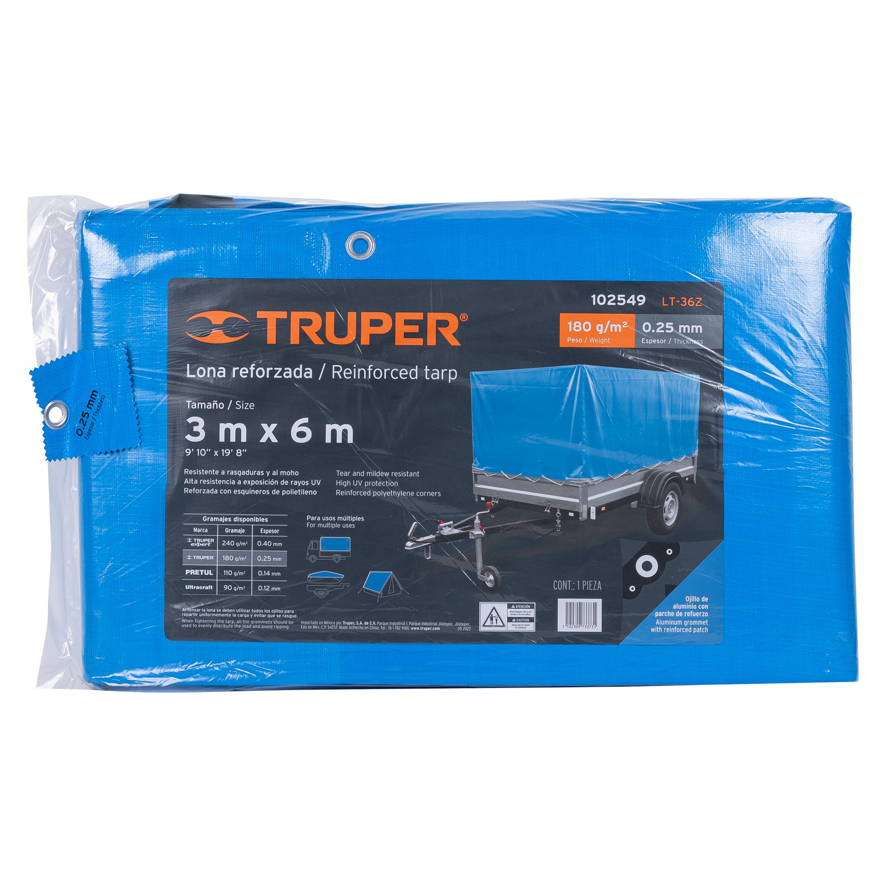 LONA REFORZADA AZUL 4 X 5 MT TRUPER 15372