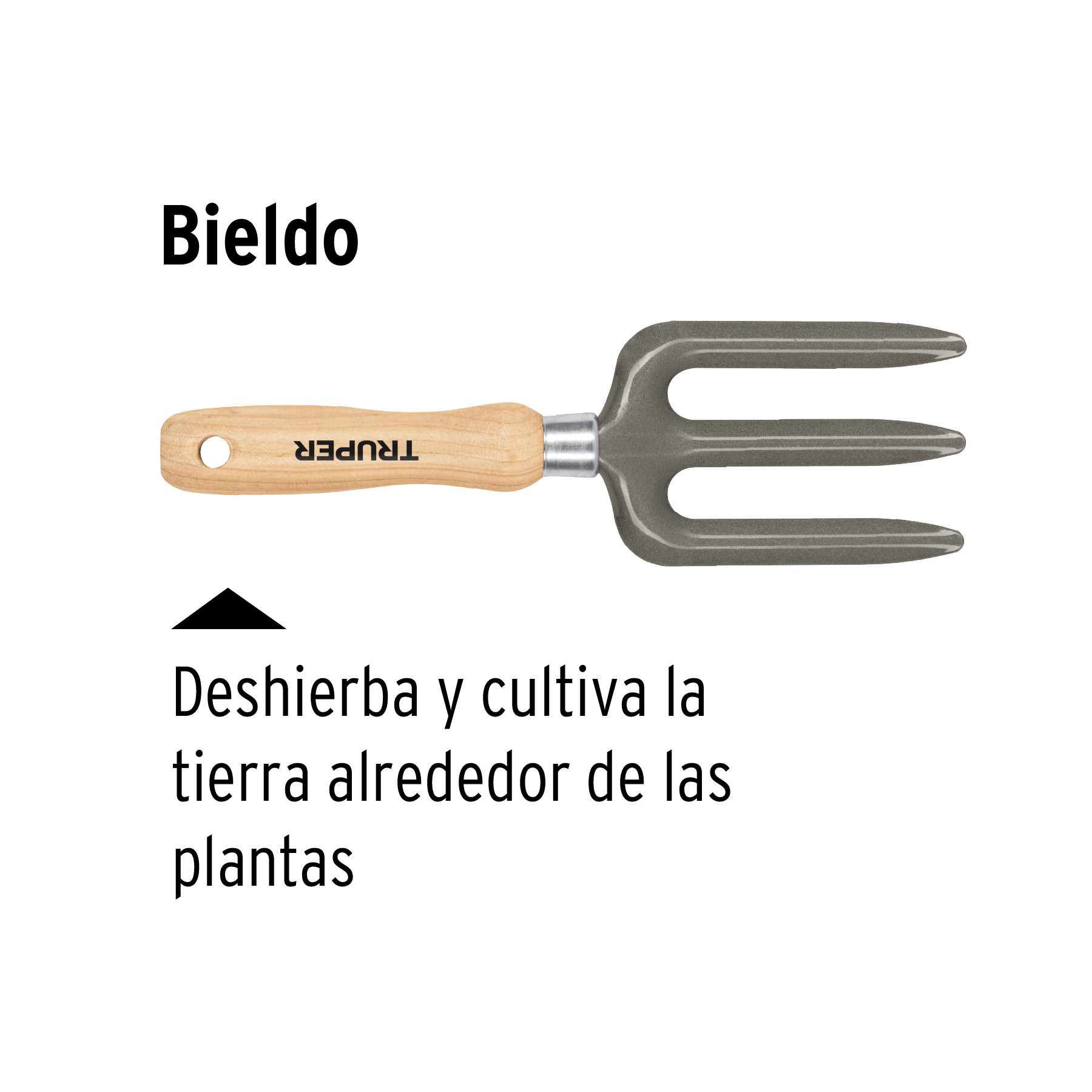 Bieldo para jardín, mango de 6 , Truper, Bieldos, 15026