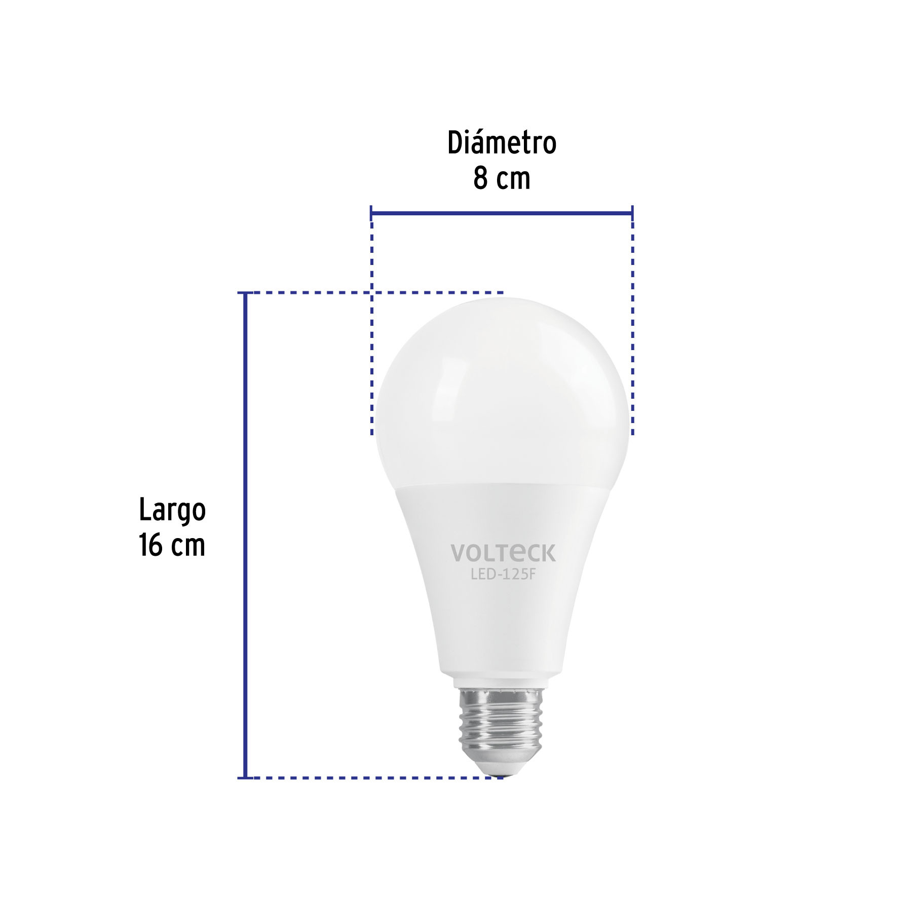 Foco LED 18W (125W) A25, 6500K blanca fría, 1900 lm, caja, Volteck, 46222