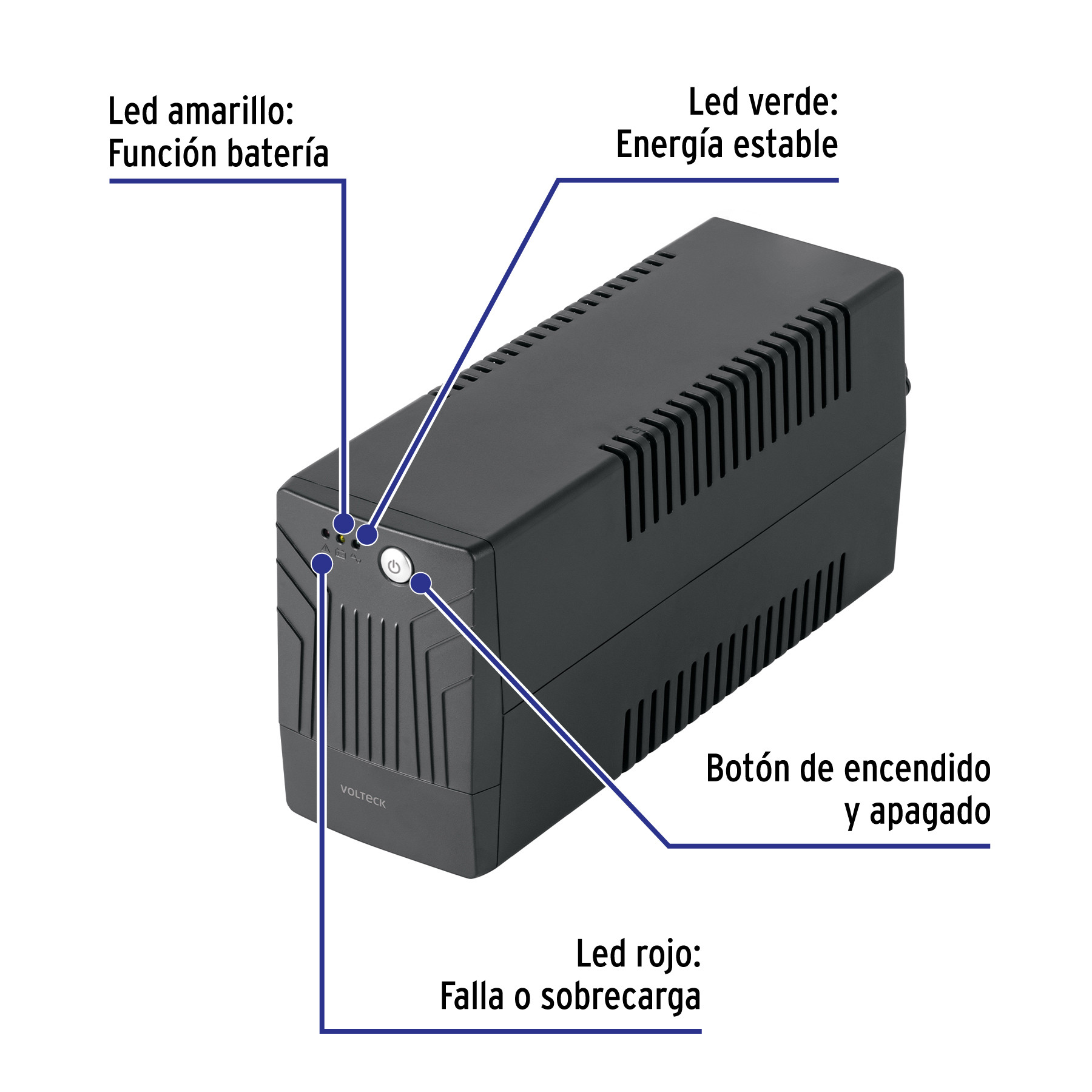 No Break 500 VA / 240 W con 4 contactos, VOLTECK, Volteck, 49840