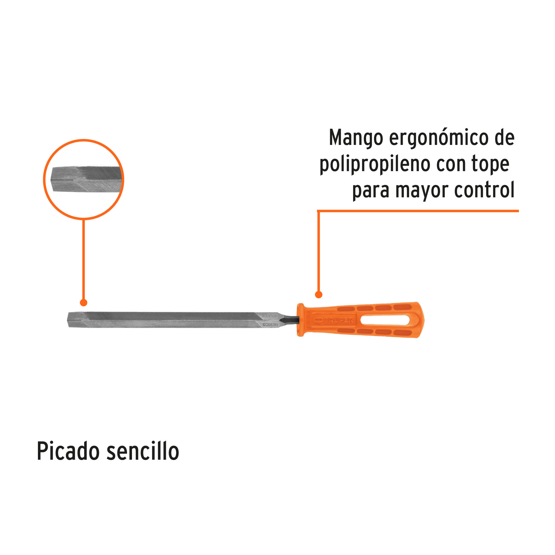 Lima triángular 8 para machete, 36 dpp, con mango, TRUPER, Limas Con ...