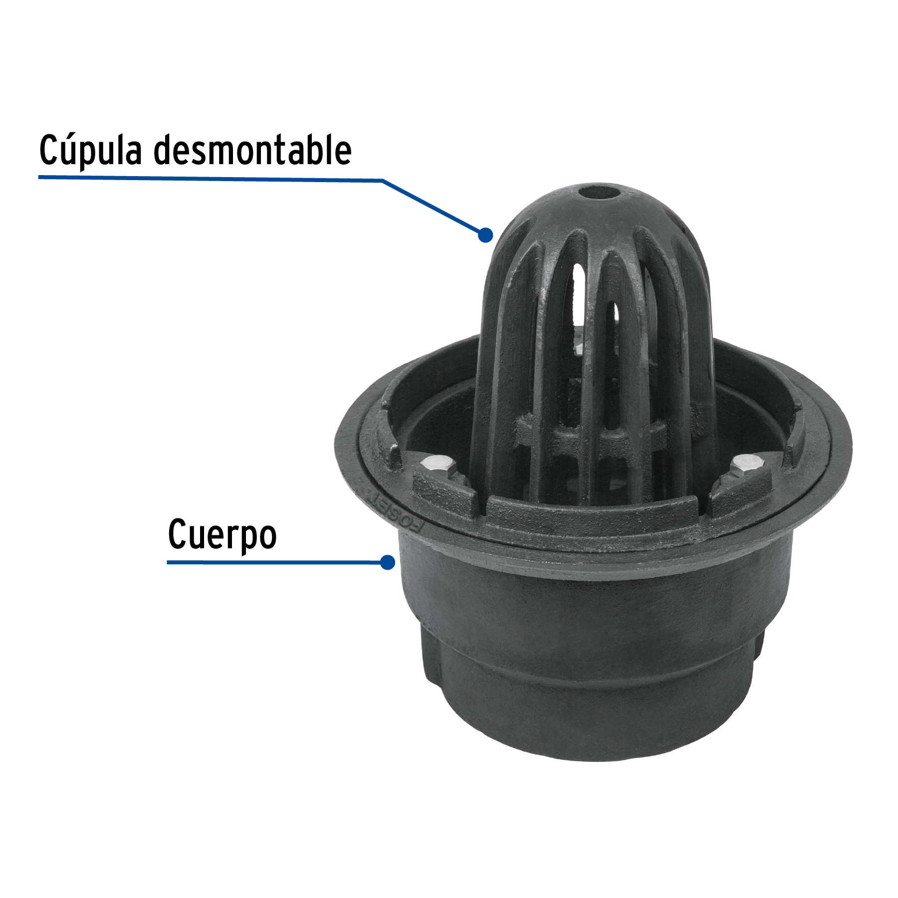 Coladera de hierro de cúpula para azotea, Foset, Foset, 45303