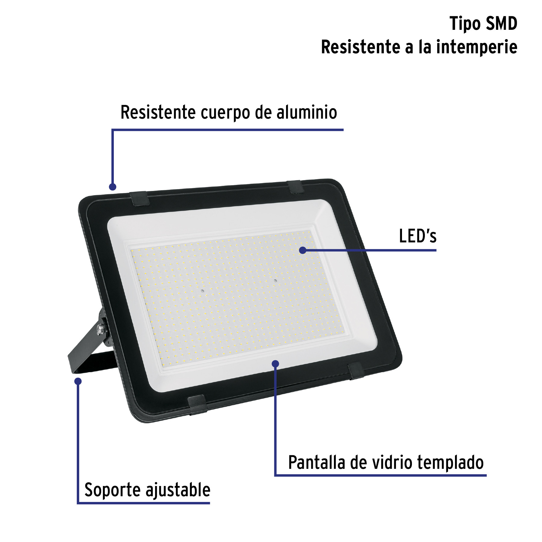 Reflector ultra delgado LED 400 W luz de día, Volteck Basic ...