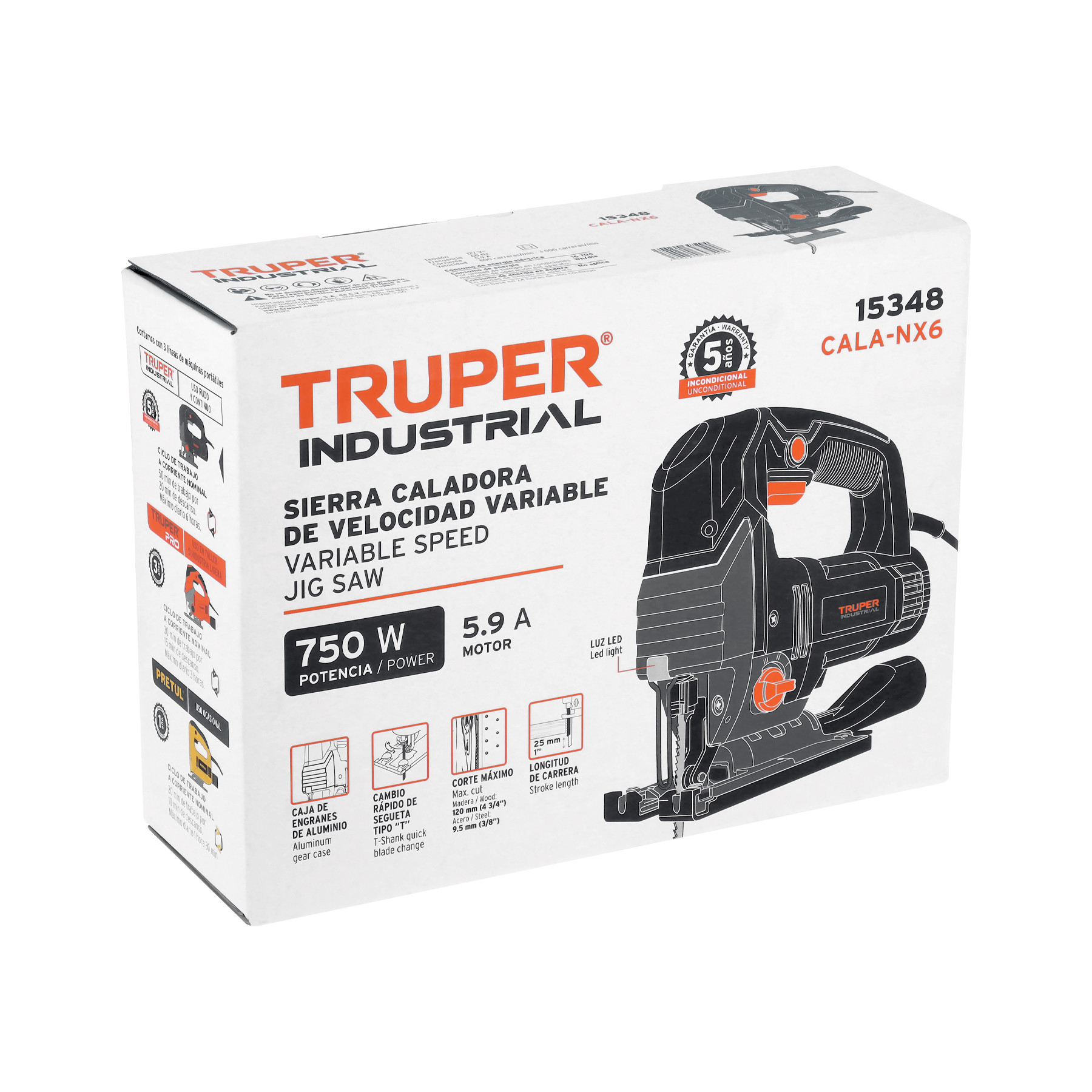 Sierra caladora 750W 5.9 A vel. variable, TRUPER INDUSTRIAL, Sierras ...