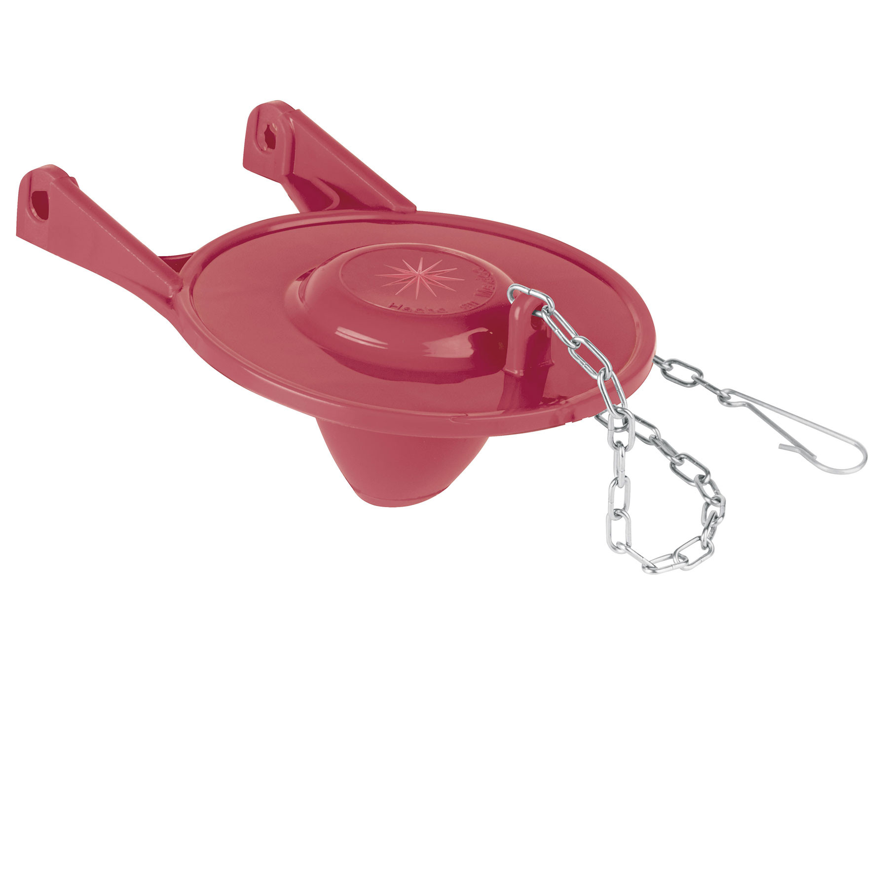 Sapo 3 para WC, silicona, rojo, cadena inox, Foset, Foset, 40173