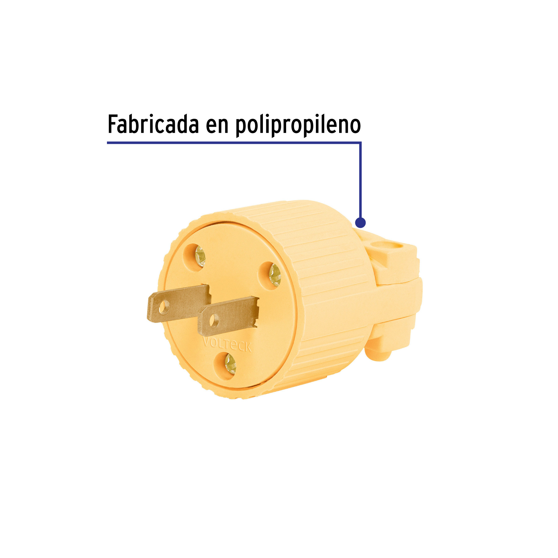 Clavija industrial plástica polarizada, Volteck, Clavijas Para Cable, 46204