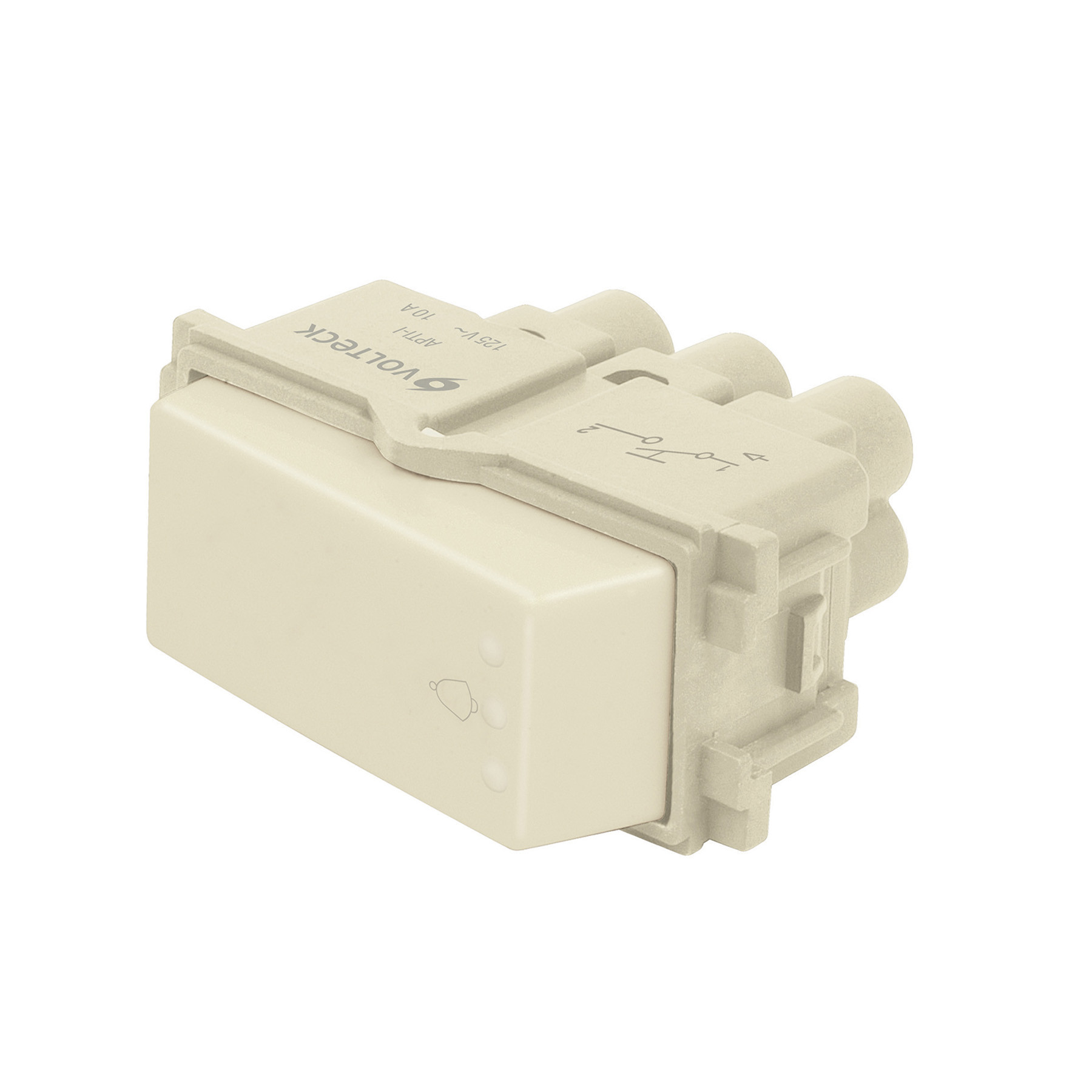 Interruptor para timbre, línea Italiana, color marfil, Volteck, 48099