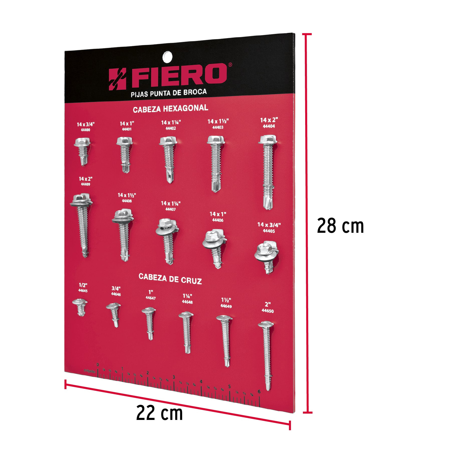 Exhibidor FIERO de pijas punta de broca, Fiero, 55549