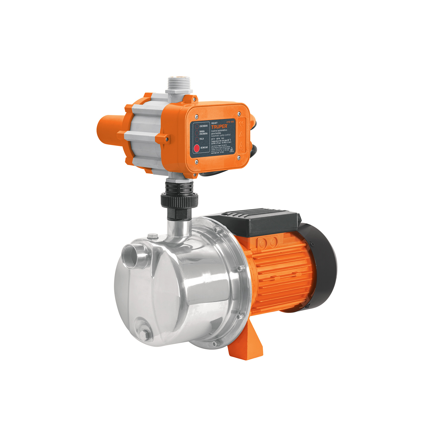 Bomba presurizadora jet acero 1 HP con control, Truper, Truper, 102857