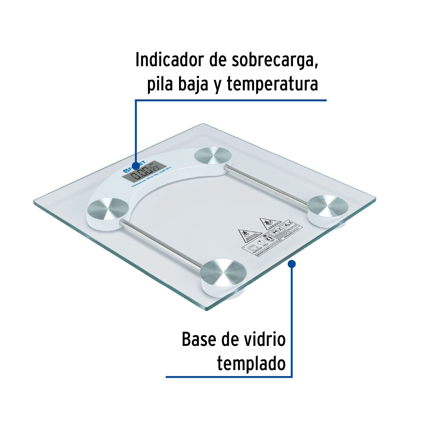 Báscula digital 180kg para baño, Foset, Básculas Digitales, 48526
