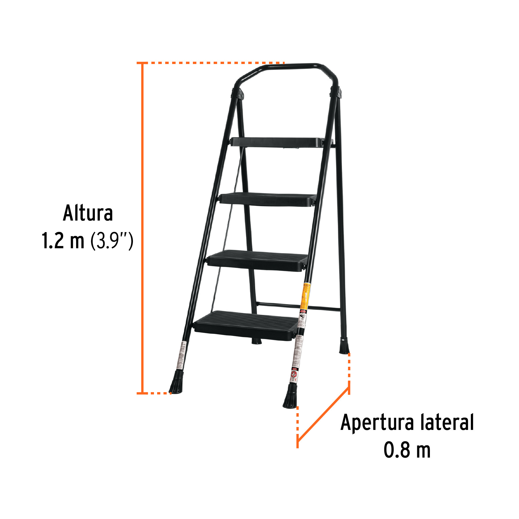 Escalera tubular, plegable, 4 peldaños, Truper, Truper, 103144