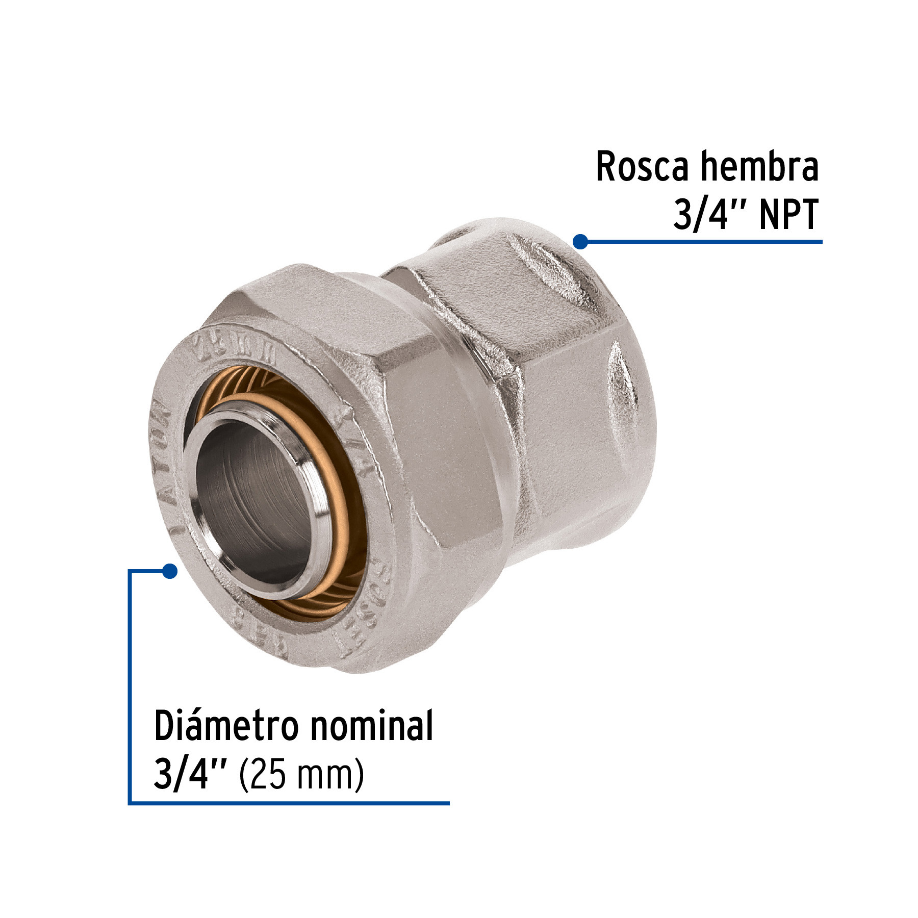 Conector para PEALPE, 3/4 , con rosca hembra, FOSET, Foset, 45934