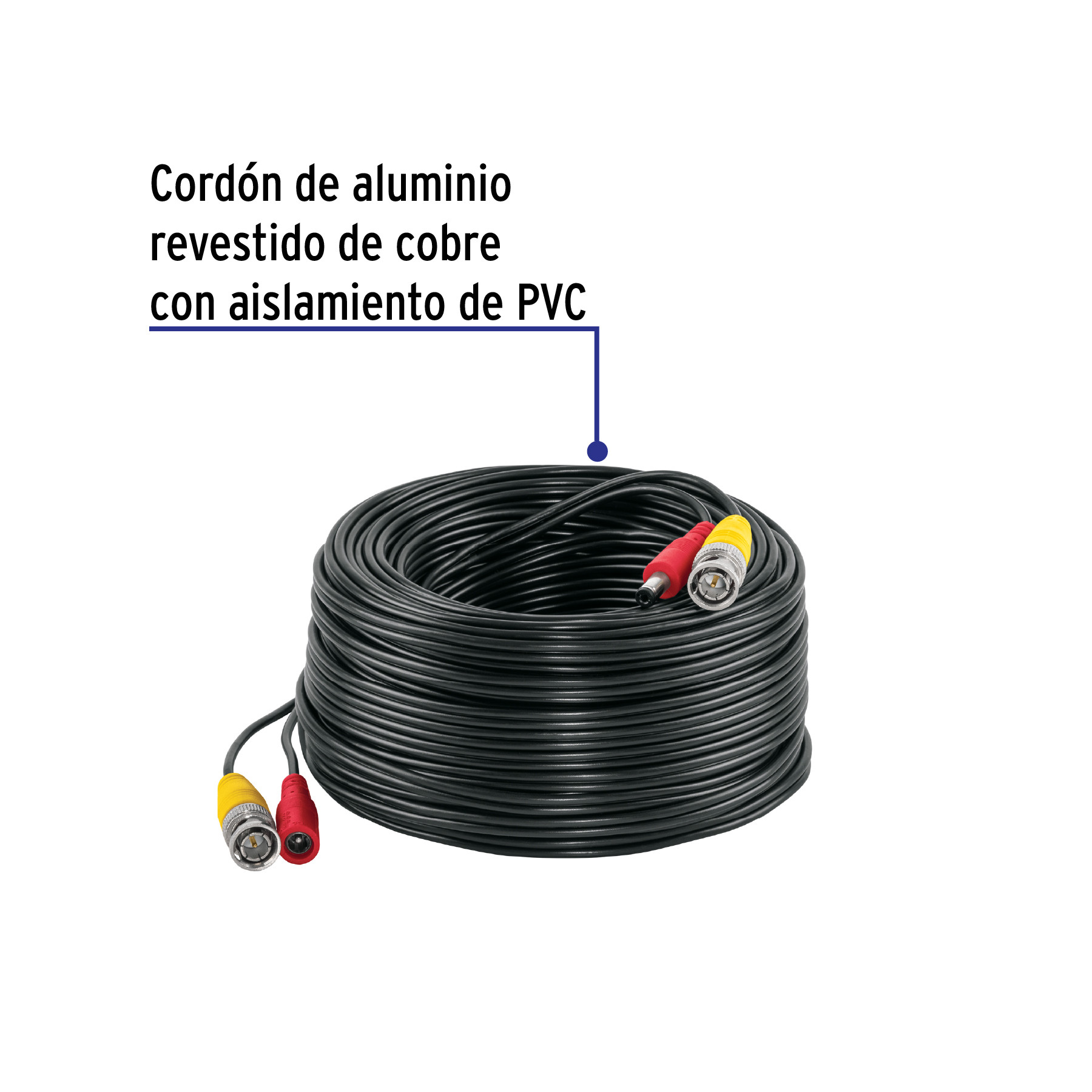 Cable Video y Energía Tipo Siamés CCTV, 30 metros, Volteck, Volteck, 49792