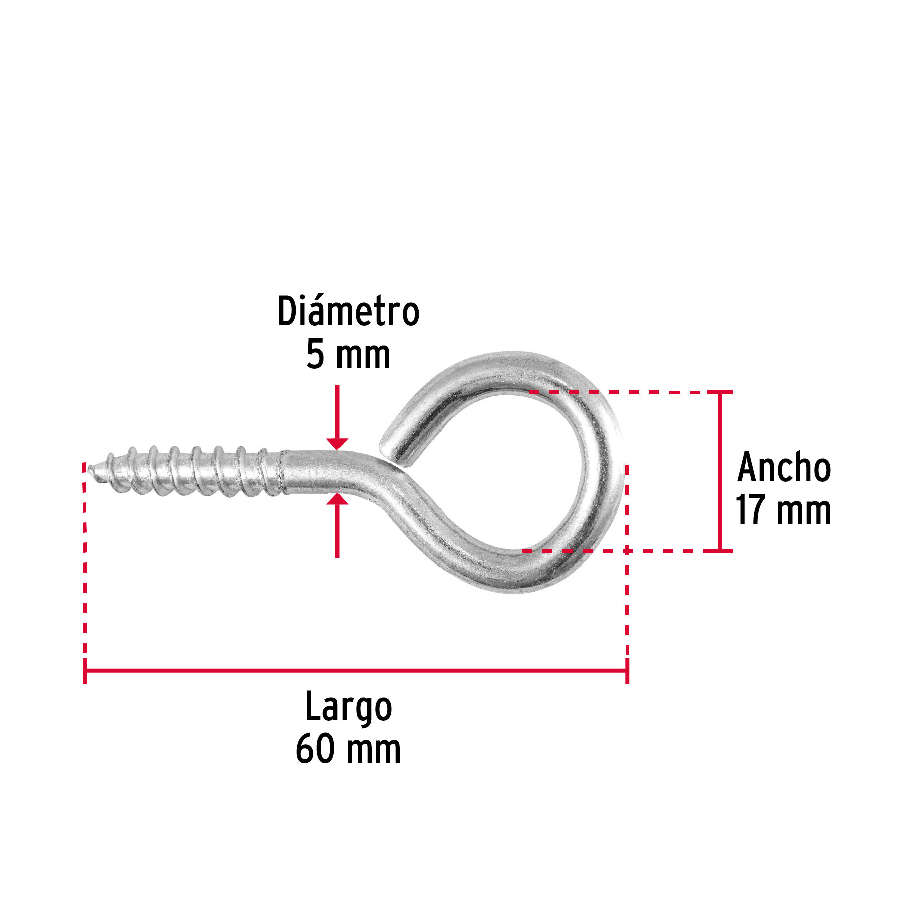 Blíster con 2 armellas cerradas de 22 x 100, Fiero, Armellas y ...