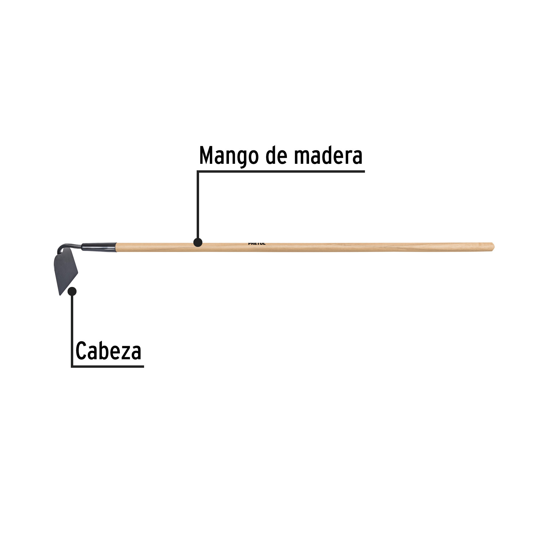 Azadón tipo jardinero 6 , mango 48 , Pretul, Pretul, 25053