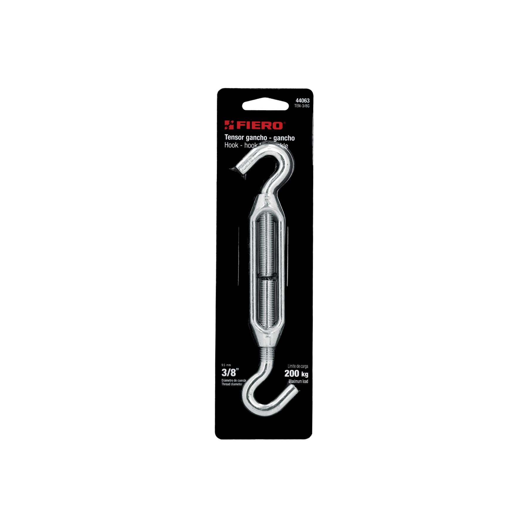 Tensor zinc 3/8 gancho-gancho, FIERO, Fiero, 44063