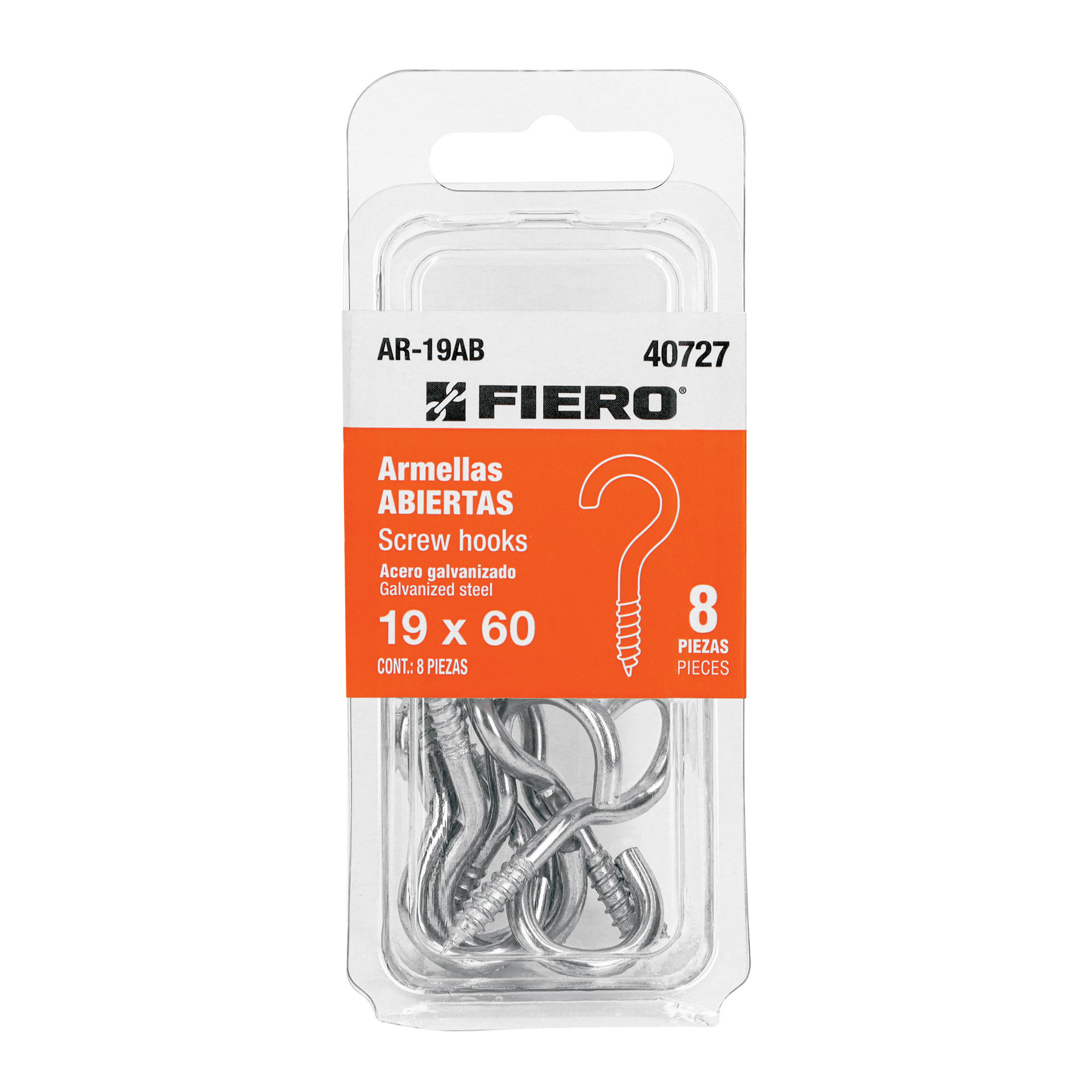 Blíster con 8 armellas abiertas de 19 x 60, Fiero, Armellas y Alcayatas ...