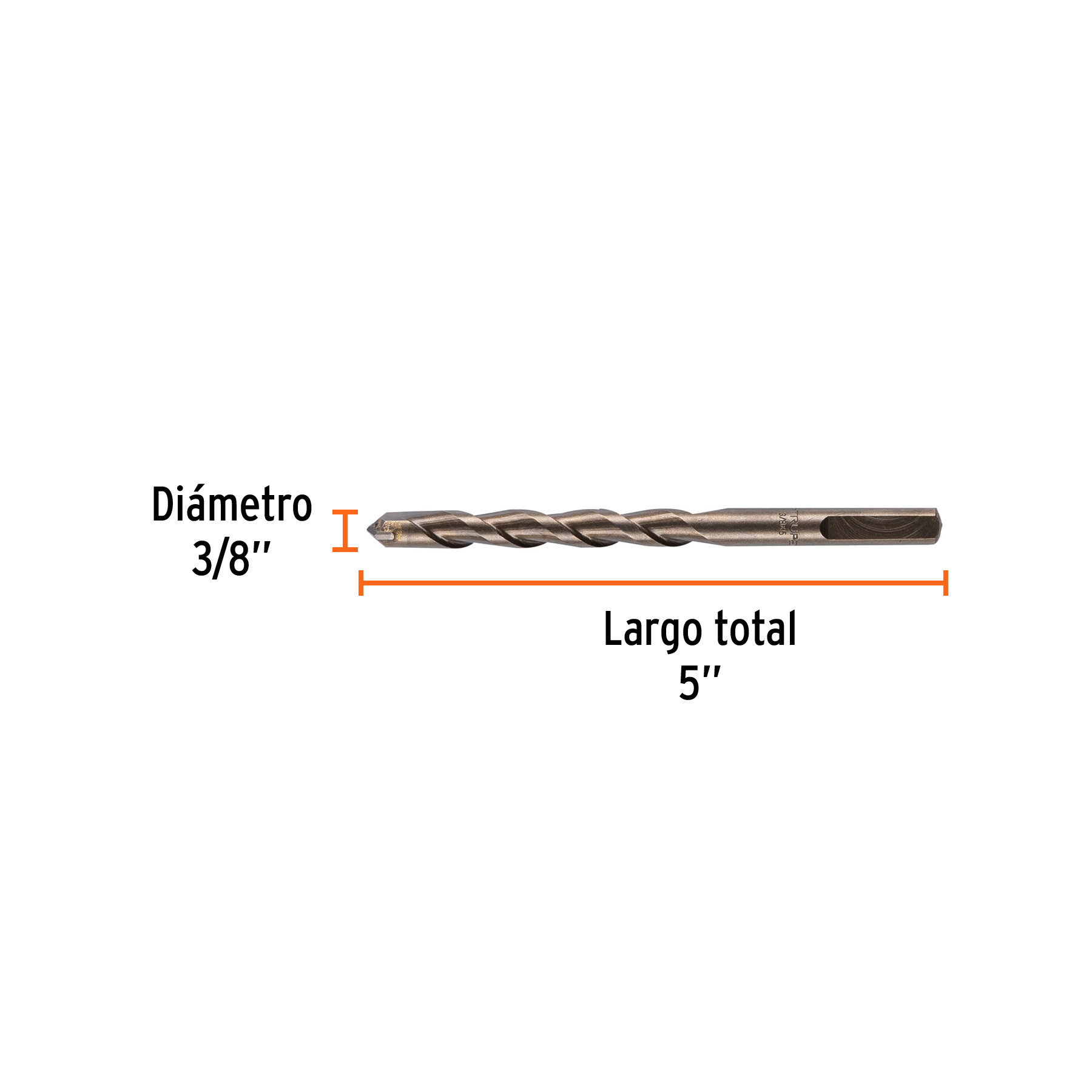 Broca para concreto de 3/8 x 5 , TRUPER, Brocas Para Concreto, 11221